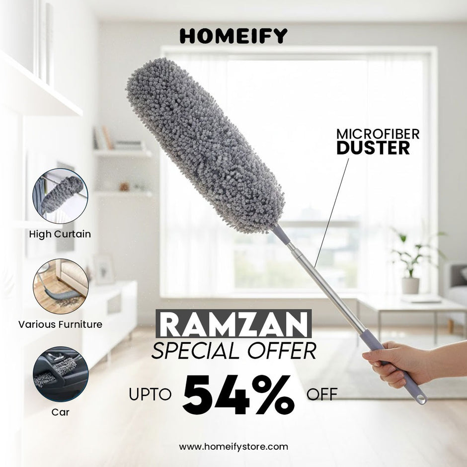 Flexible Microfiber Feather Duster Kit with 30-100 Inches Telescoping